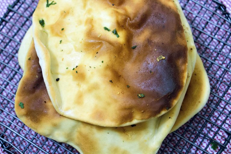 Garlic and Coriander Naan Bread Recipe from Pescetarian.Kitchen