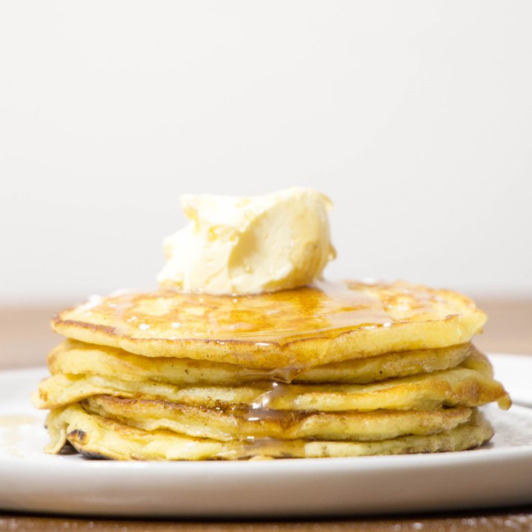 Buttermilk Pancakes with Maple Syrup and Whipped Butter Recipe from ...